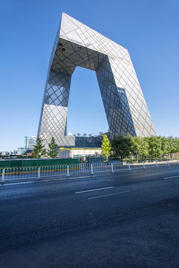 CCTV Headquarters Building in Beijing Stock Image - Image of sign ...