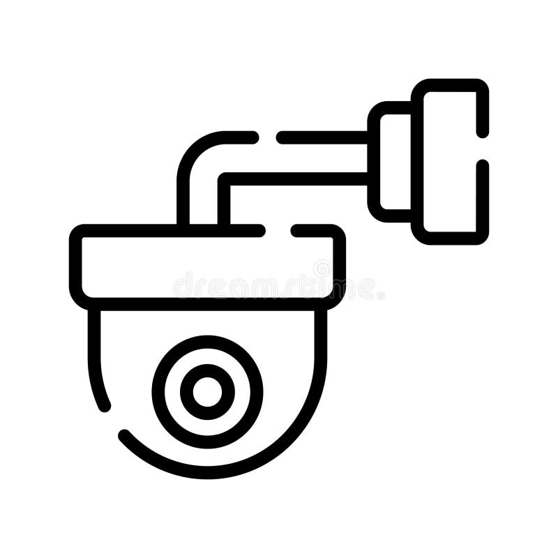 CCTV Camera Protection and Security Vector Icons Set Cyber Computer ...