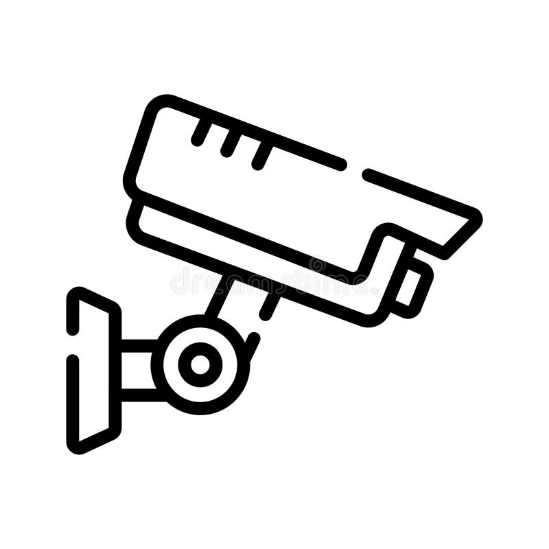 CCTV Camera Protection and Security Vector Icons Set Cyber Computer ...