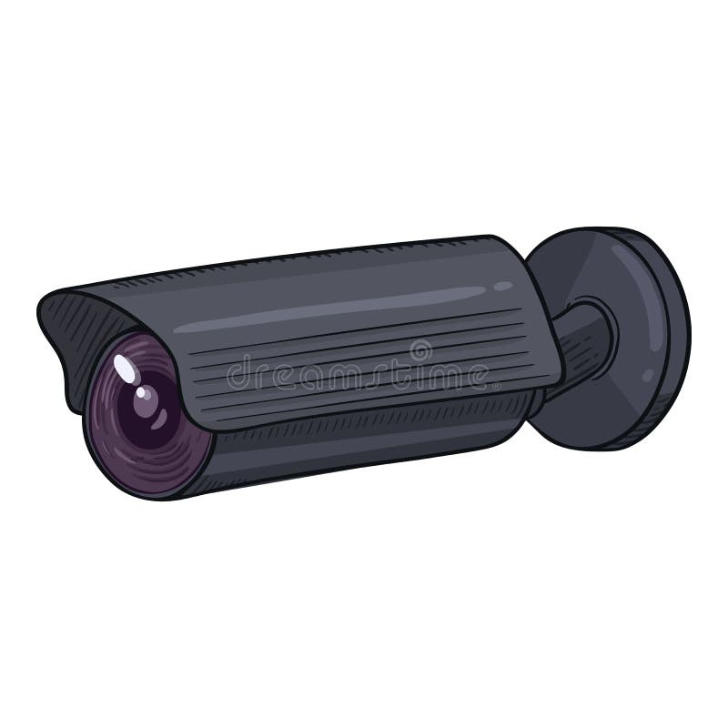 CCTV Illustration. Vector Cartoon Security Camera Stock Vector ...