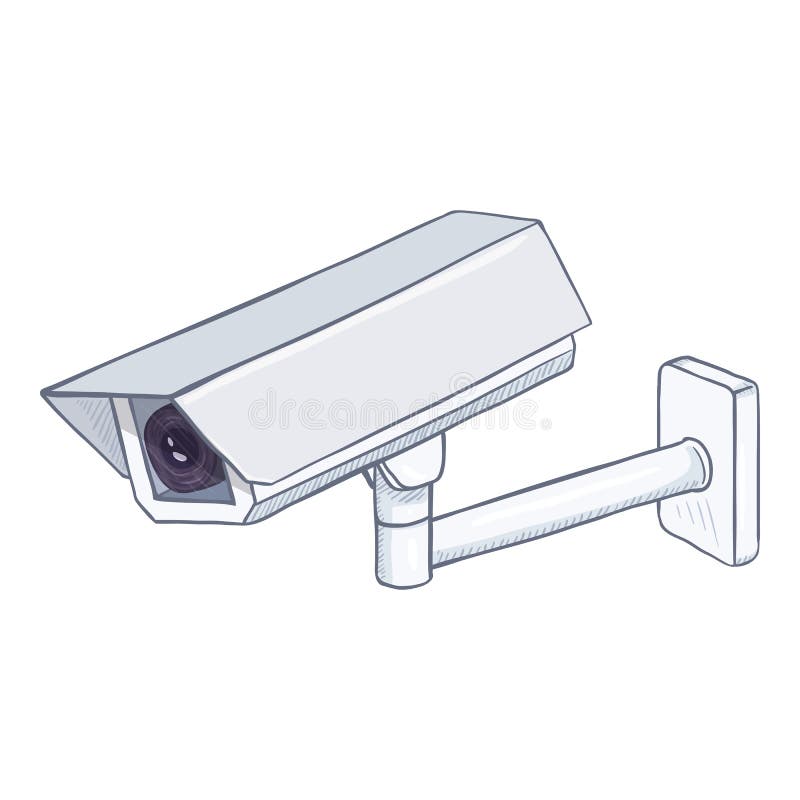 CCTV Illustration. Vector Cartoon Security Camera Stock Vector ...