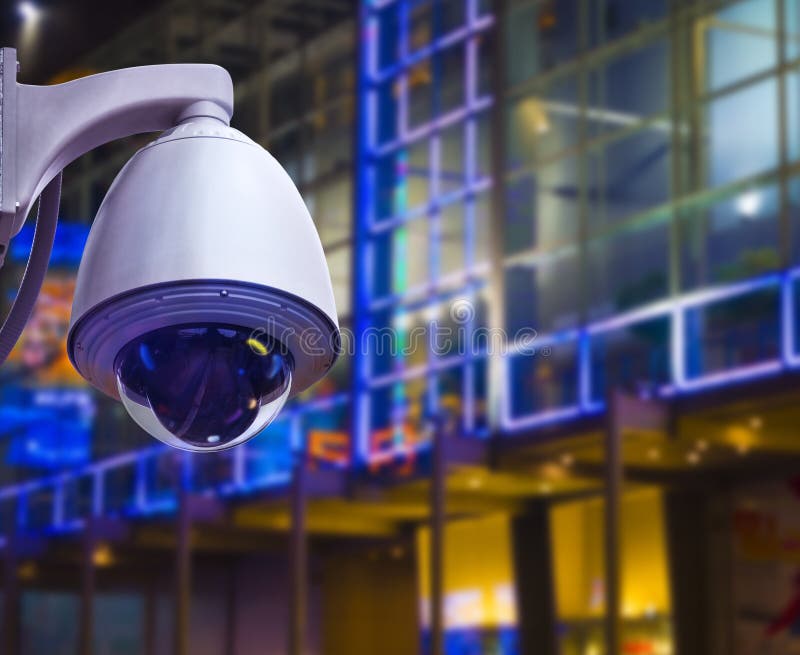 Cctv Installed Outdoor in Front of the Building Stock Photo - Image of ...