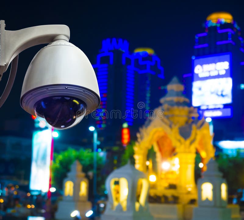 Cctv Installed Outdoor in Front of the Building Stock Photo - Image of ...
