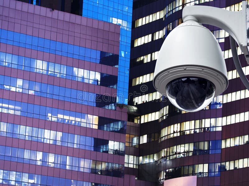 Cctv Installed Outdoor in Front of the Building Stock Photo - Image of ...