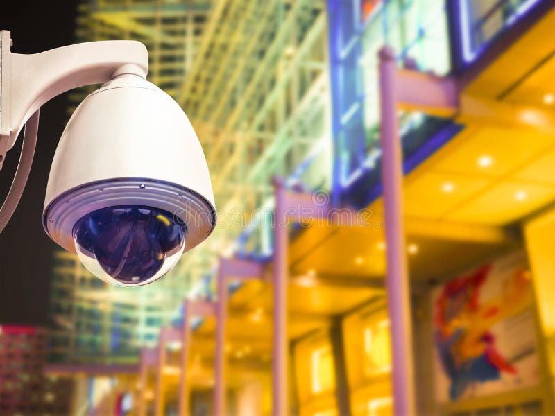 Cctv Installed Outdoor in Front of the Building Stock Image - Image of ...