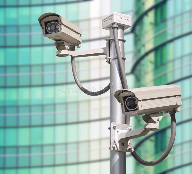 Cctv Installed Outdoor in Front of the Building Stock Photo - Image of ...