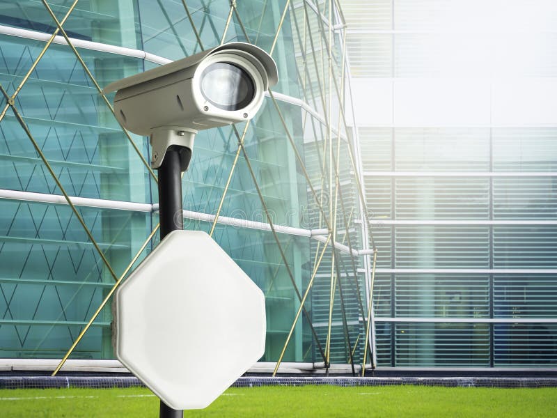 Cctv Installed on the Pole in Outdoor Security Stock Photo - Image of ...