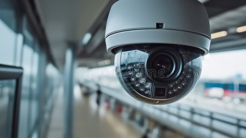 CCTV on Location Airport, Security Camera Stock Illustration ...