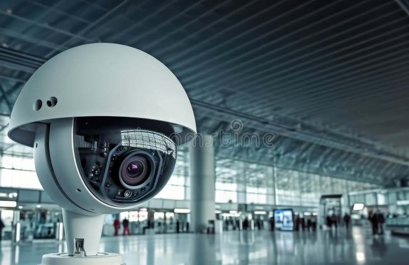 CCTV on Location Airport, Security Camera Stock Illustration ...