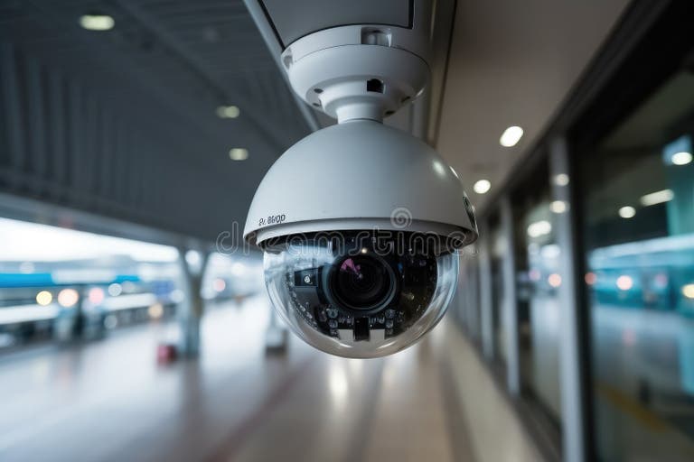 CCTV on Location Airport, Security Camera Stock Illustration ...