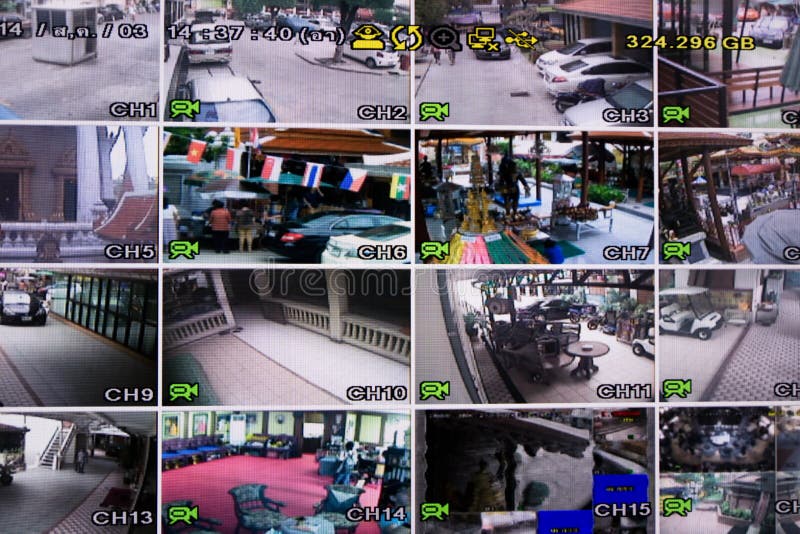 Cctv monitor screen stock image. Image of crime, parking - 31812271