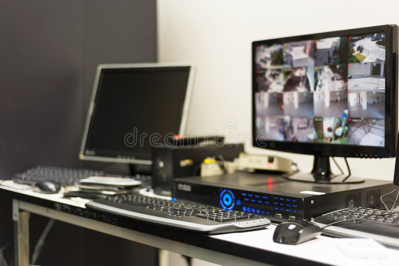 Cctv Monitor in Security Room Center Stock Photo - Image of camera ...