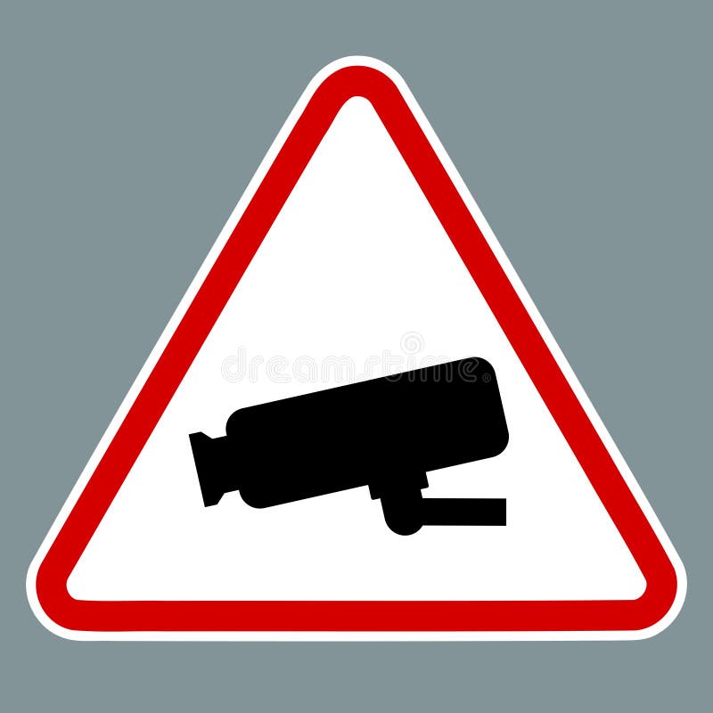 CCTV Monitoring Warning Sign Stock Vector - Illustration of ...
