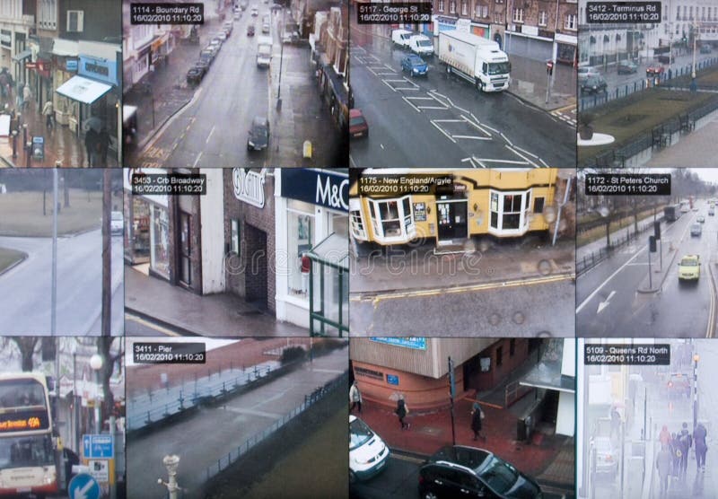 Cctv monitor screen stock image. Image of crime, parking - 31812271
