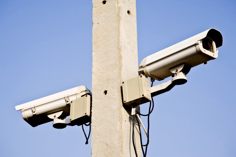 CCTV and nice blue sky stock photo. Image of television - 20998456
