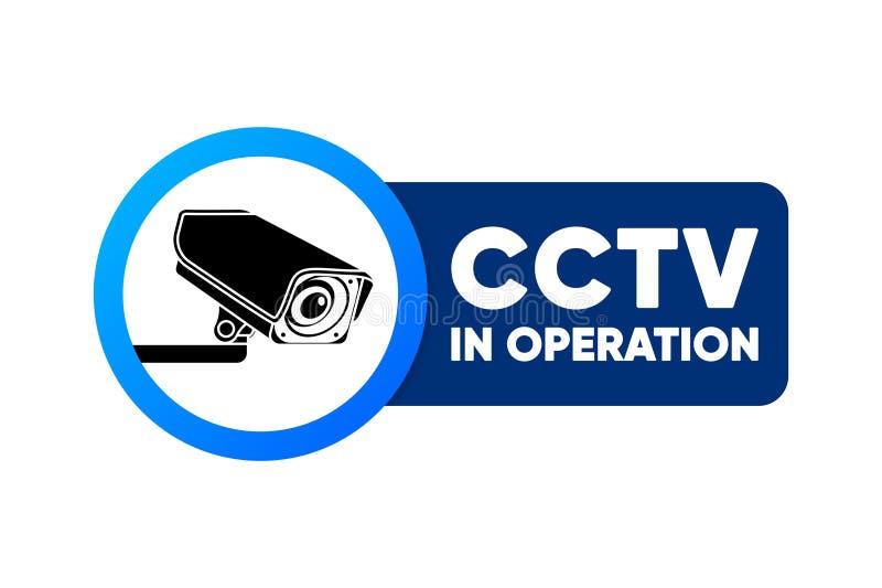 CCTV in Operation. Security Technology System. Security Badge. Vector ...