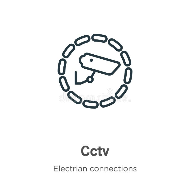 Cctv Outline Vector Icon. Thin Line Black Cctv Icon, Flat Vector Simple ...