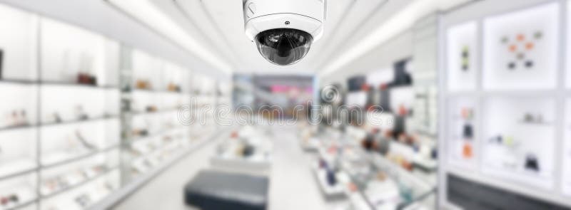 CCTV Panorama Security Camera on Shopping Department Store Stock Photo ...