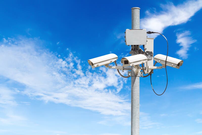 CCTV Pillar with Beautiful Blue Sky Stock Image - Image of outdoor ...