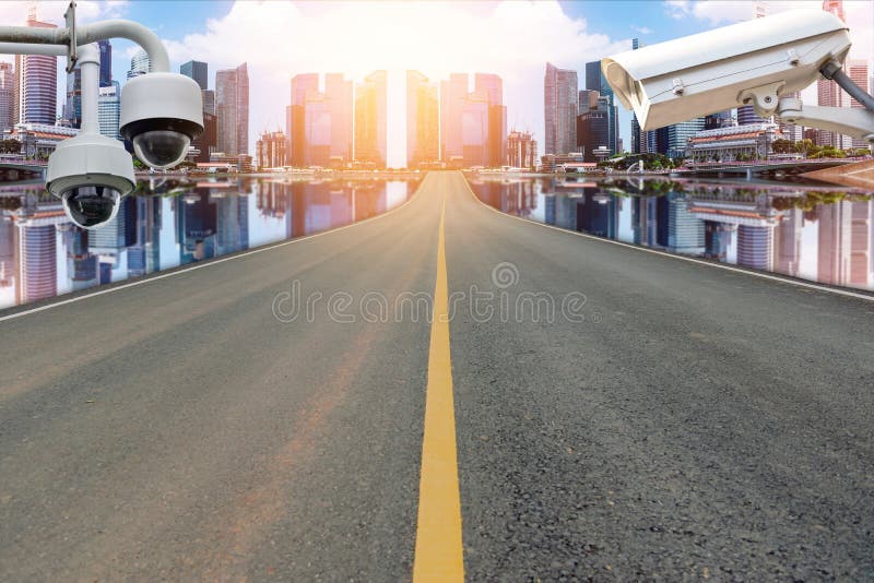 CCTV on the Road in the City. Stock Photo - Image of crime, record ...