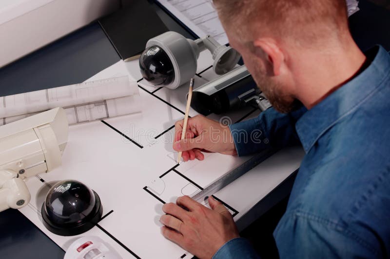 CCTV Security Alarm System Design Stock Photo - Image of fire, cctv ...