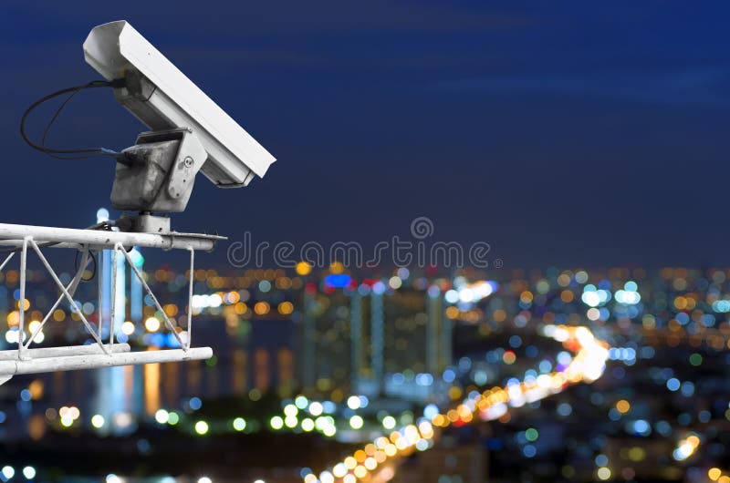 CCTV with city view stock image. Image of privacy, cctv - 172709781