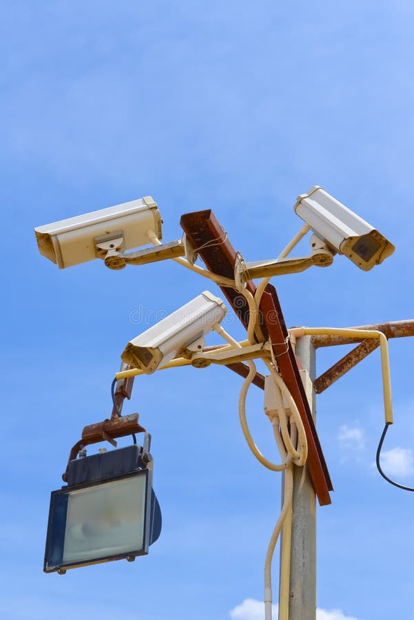 CCTV security cam stock photo. Image of night, white - 58297012