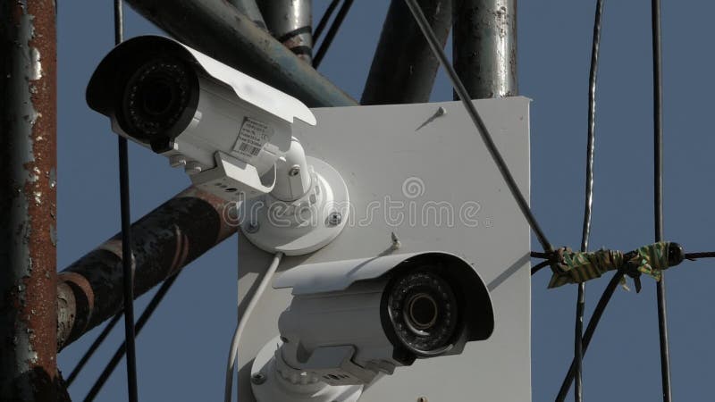 CCTV with Security Icon Floating Around. Stock Video - Video of cctv ...