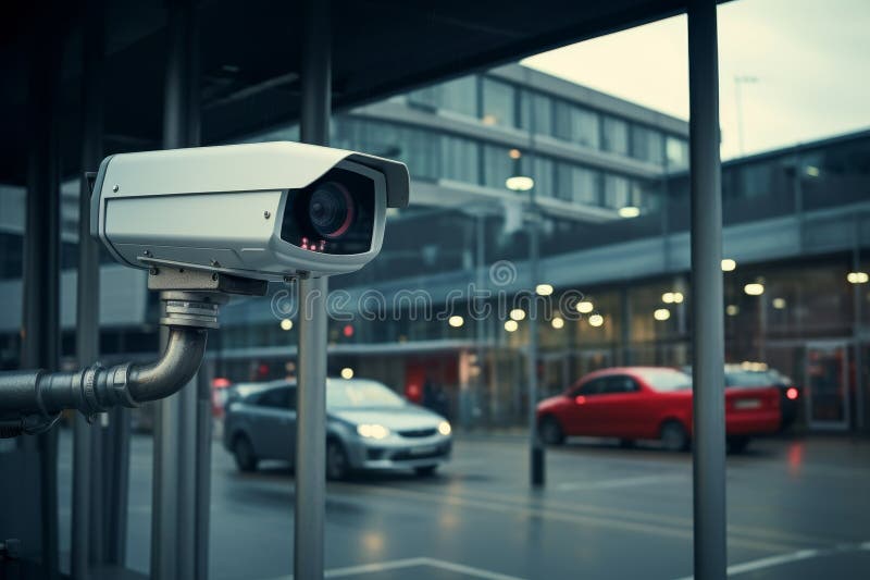 CCTV Security Camera on a City Street. 3d Rendering Stock Illustration ...