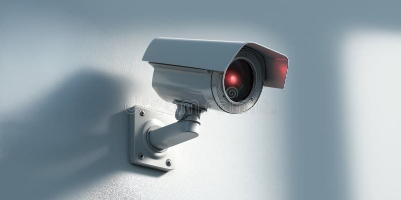CCTV Security Camera Close-up. a Surveillance Camera on a White Wall ...