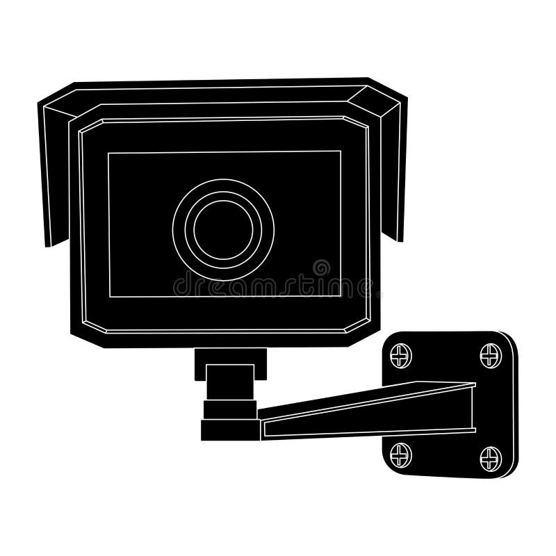 CCTV Security Camera. Front View Stock Vector - Illustration of black ...