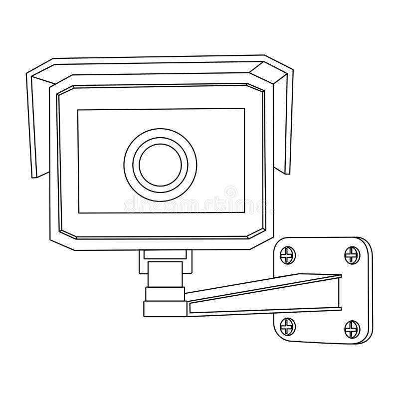 CCTV Security Camera. Front View Stock Vector - Illustration of video ...