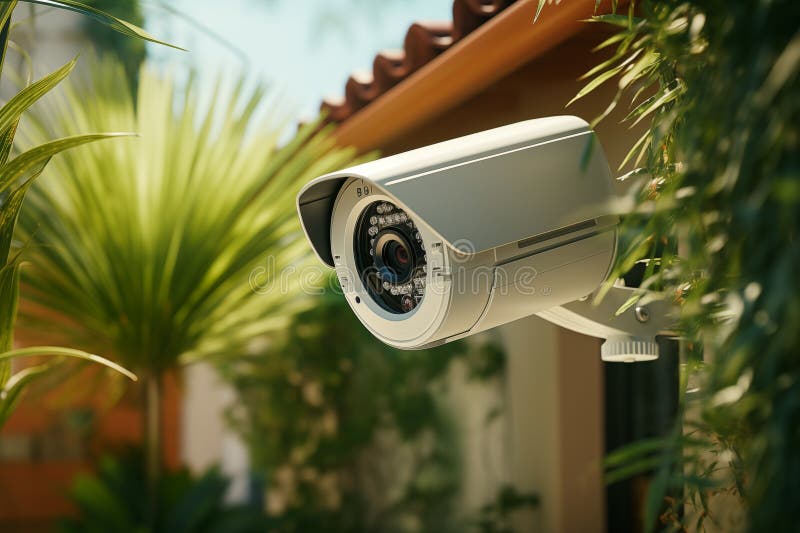 Cctv Security Camera in House Backyard. Stock Illustration ...