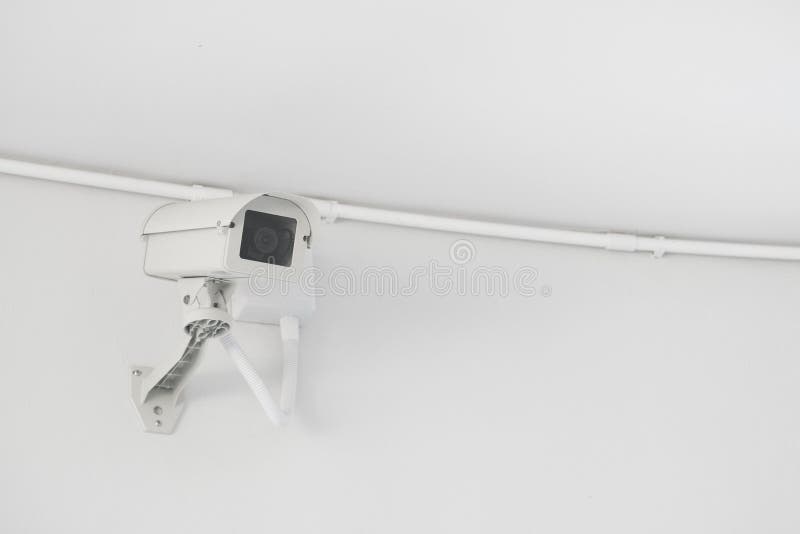 CCTV Security Camera Installed on the Building Wall, Operating Indoor ...