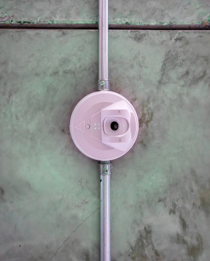 CCTV Security Camera Installed on Ceiling Building. Stock Photo - Image ...