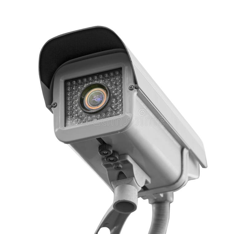 CCTV Security Camera Isolated White Background. Stock Photo - Image of ...