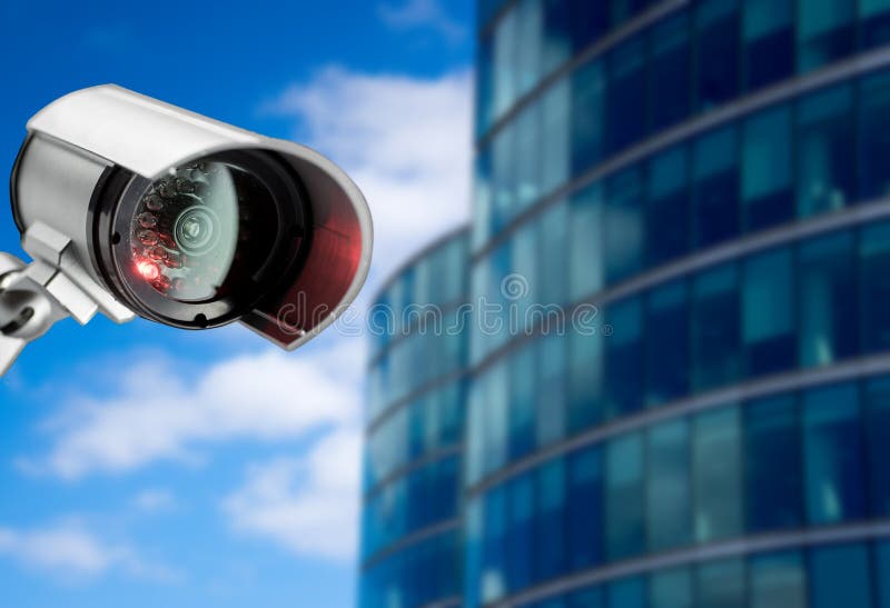 CCTV Security Camera Monitor in Office Building Stock Image - Image of ...