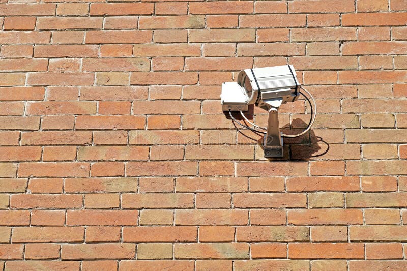 The Old CCTV Security Camera Operating Long Time Stock Photo - Image of ...