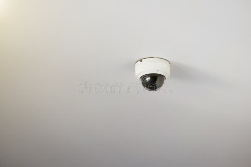 CCTV Security Camera Mounted on a White Ceiling. Stock Photo - Image of ...