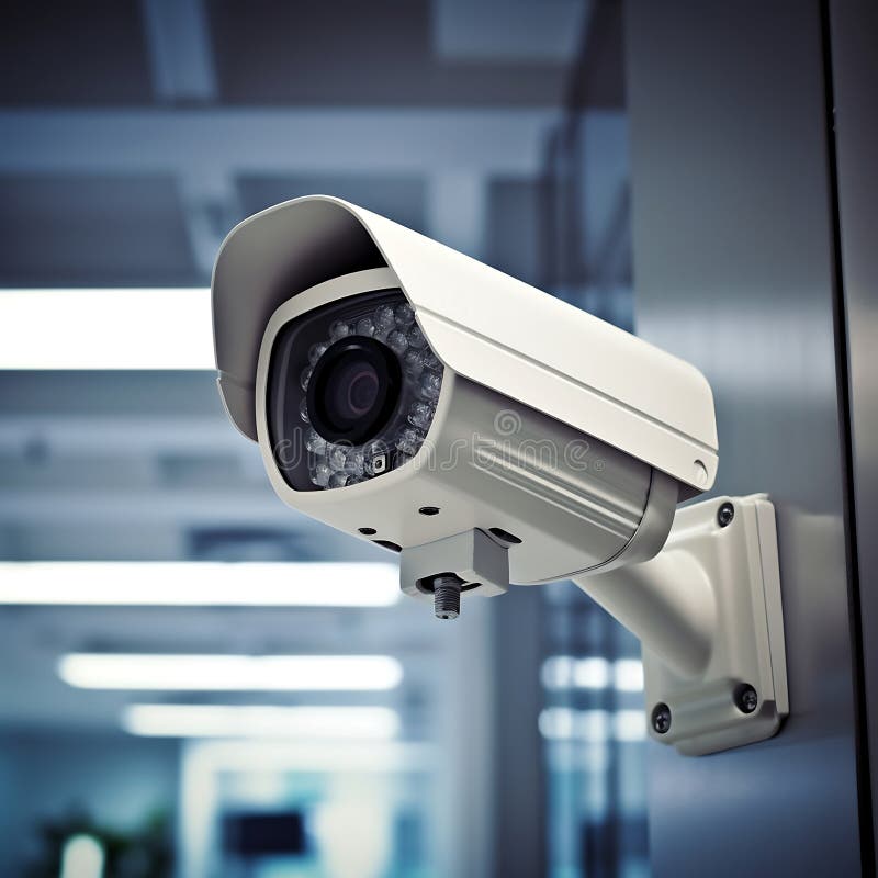 CCTV Security Camera in Office Building Stock Illustration ...