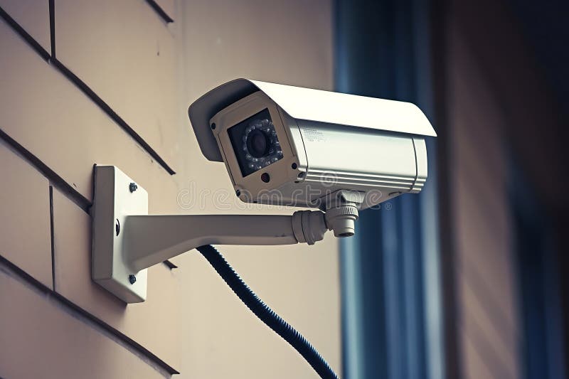 CCTV Security Camera in Office Building. 3d Rendering and Illustration ...