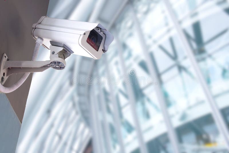 CCTV Security Camera in Office Building Stock Image - Image of looking ...