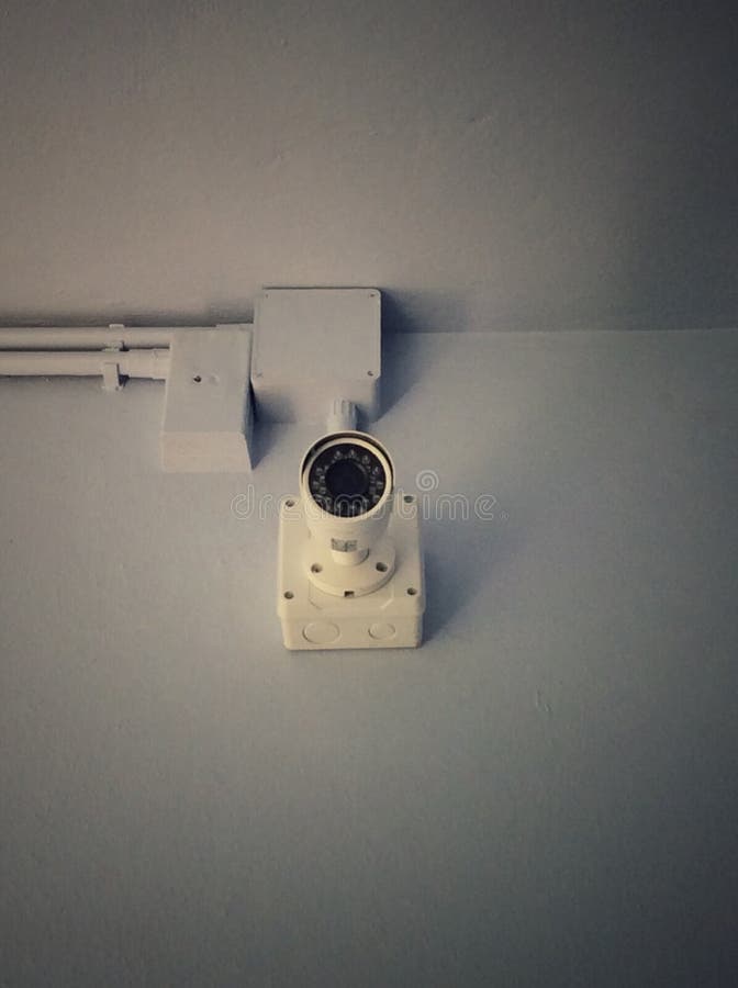CCTV Security Camera on Old Wall with Vintage Tone Stock Photo - Image ...