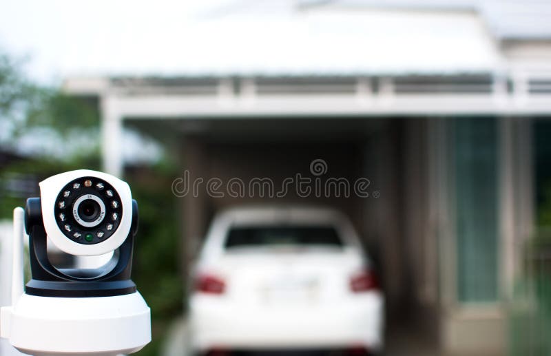 CCTV Security Camera Operating in Home. Stock Image - Image of protect ...