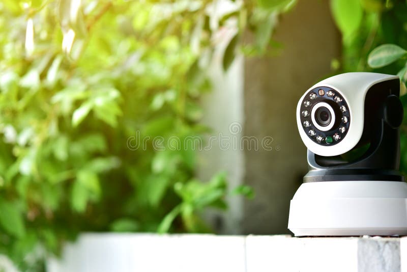 The CCTV Security Camera Operating in Home. Stock Image - Image of roof ...