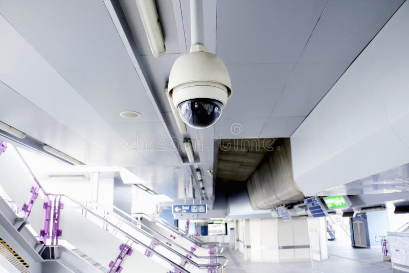 CCTV Security Camera Operating in Home. Stock Image - Image of isolated ...