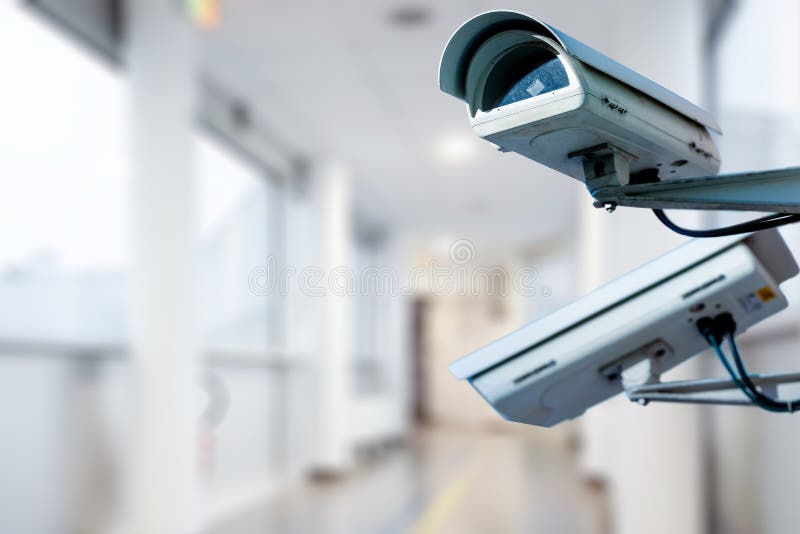 CCTV Security Camera Operating in Hospital Stock Photo - Image of ...
