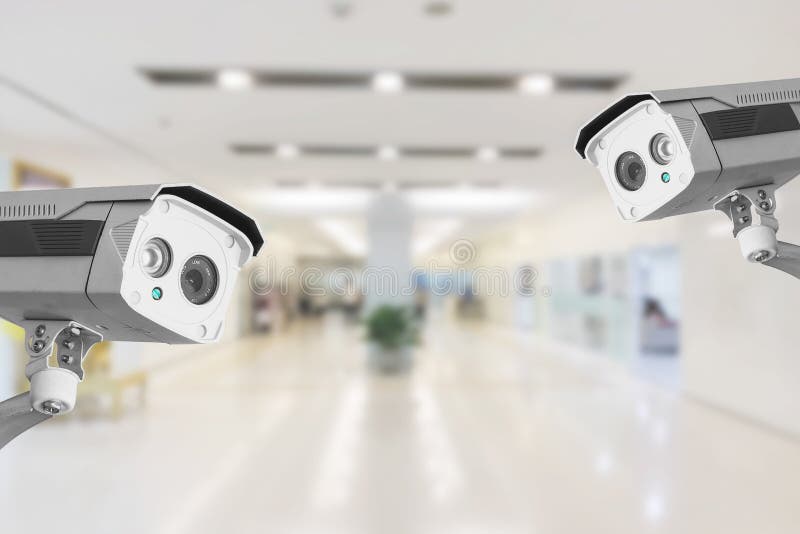 CCTV Security Camera Operating in Hospital on Blur Background Stock ... CCTV Security Camera Operating in Hospital on Blur Background Stock ...