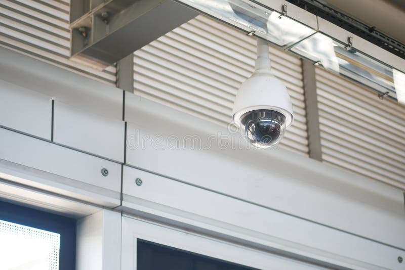 CCTV Security Camera Operating in a Metro Station Stock Photo - Image ...