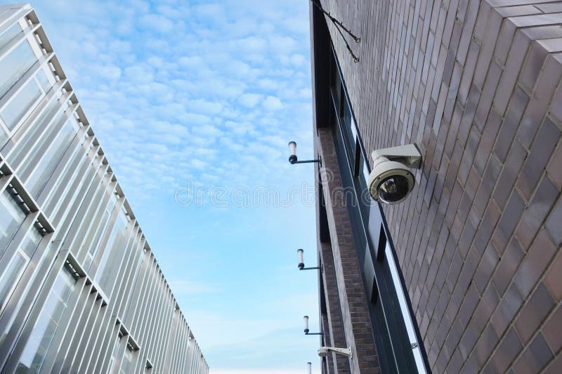 CCTV Security Camera Operating on Modern Buildings Stock Photo - Image ...